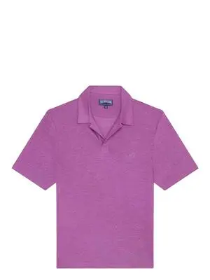 Vilebrequin Turtle-embroidered Linen T-shirt - Purple