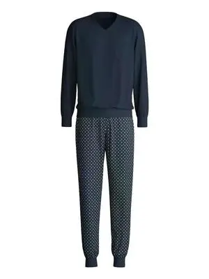 CALIDA Chest-pocket Patterned Pajama Set - Blue