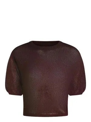 Antonelli Firenze Pointelle-knit Top - Brown