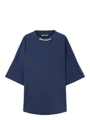 Palm Angels Logo Crew Neck T-shirt - Blue