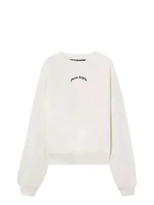 Palm Angels Curved-logo Sweatshirt - White