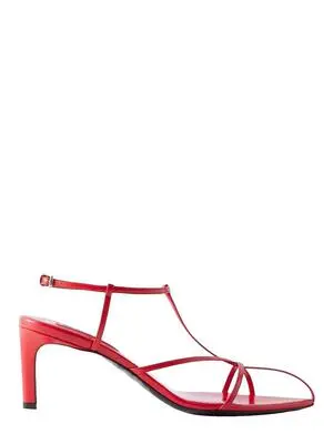 JIL SANDER Heeled Strap Sandals - Red