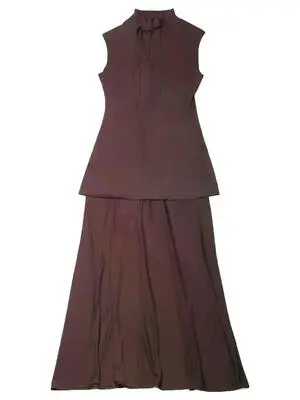 JIL SANDER Layered Sleeveless Maxi Dress - Brown