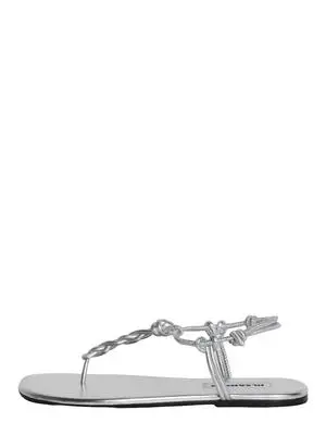 JIL SANDER Knot-strap Flat Sandals - Grey