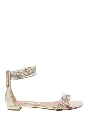 AQUAZZURA Sway Zip Strappy Sandals - Gold