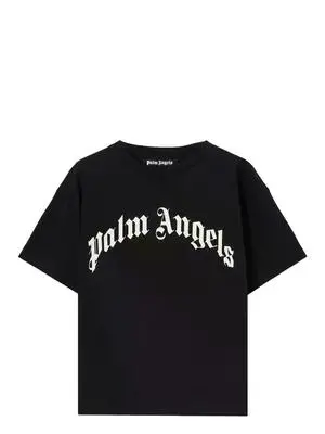 Palm Angels Curved Logo T-shirt - Black