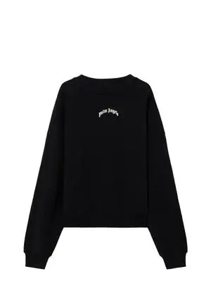 Palm Angels Curved-logo Sweatshirt - Black
