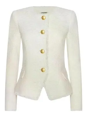 L'Agence Nerina Tweed Jacket - Neutrals