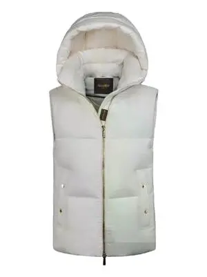 MOORER Fuente-ba1 Padded Gilet With Detachable Hood - White