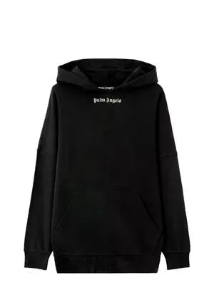 Palm Angels Logo-print Hooded Sweatshirt - Black