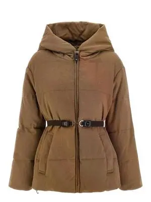 Max Mara Corona Single-breasted Hooded Coat - Brown