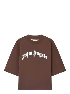Palm Angels Curved Logo Boxy T-shirt - Brown