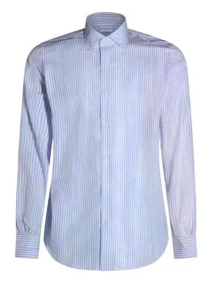 MAZZARELLI Striped Buttoned Shirt - Blue