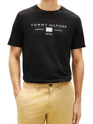 Tommy Hilfiger Logo-graphic T-shirt - Black