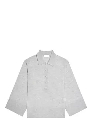Dries Van Noten Button Wide-sleeved Polo Top - Grey