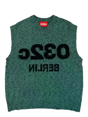 032C Logo-detail Knitted Vest - Green