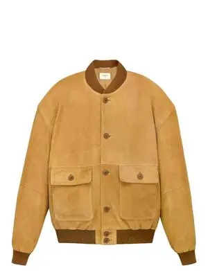Saint Laurent Suede Bomber Jacket - Brown