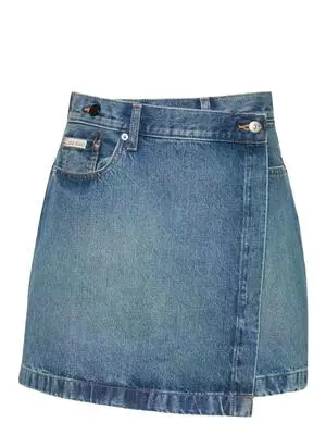 Calvin Klein Wrap Mini Skirt - Blue