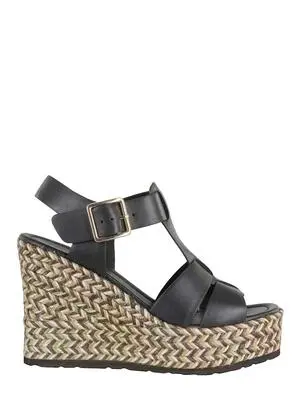 PALOMA BARCELO Woven Buckle Strap Sandals - Black