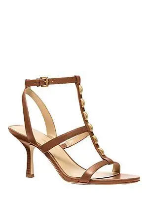 Michael Kors Nara Studded Leather Sandal - Brown