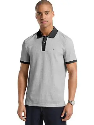 Michael Kors Waffle Stretch Cotton Polo Shirt - Black