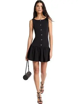 Michael Kors Double-knit Crepe Drop-waist Dress - Black