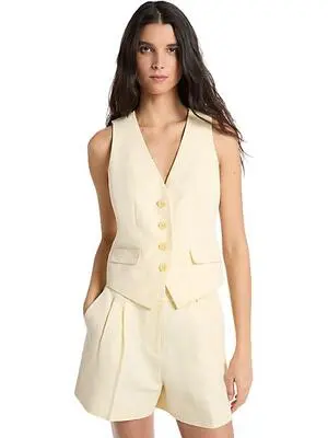 Michael Kors Linen And Cotton Blend Vest - Yellow