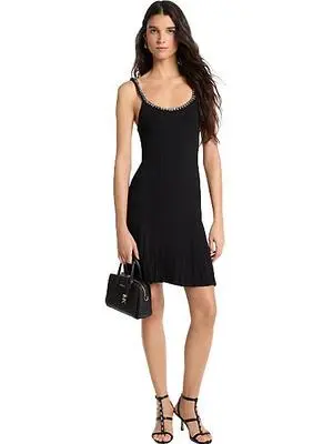 Michael Kors Chain-embellished Stretch Knit Tank Dress - Black