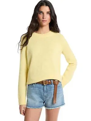 Michael Kors Nylon And Alpaca Blend Crewneck Sweater - Yellow