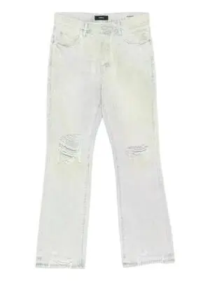 PURPLE BRAND Pinstripe Ripped Jeans - White