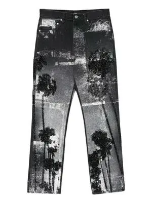PURPLE BRAND Beaded Palms Denim Jeans - Black