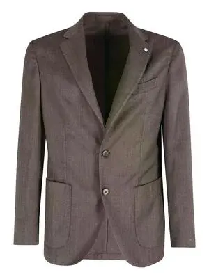 L.B.M. Notched-lapels Blazer - Brown
