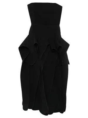 Maticevski Strapless Ruffled Midi Dress - Black