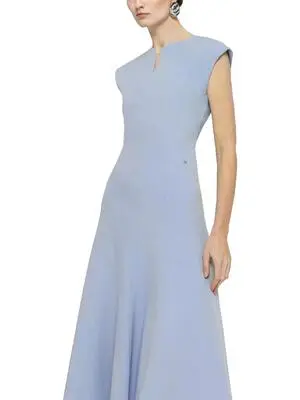 NISSA A-line Midi Dress - Blue