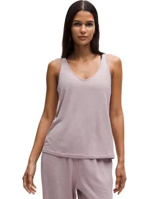 Lululemon Becalm V-Neck Tank Top Heathered Porcelain Pink