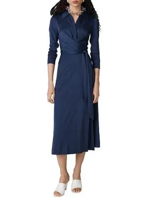 Diane Von Furstenberg Sana Two Wrap Shirtdress - Classic Navy
