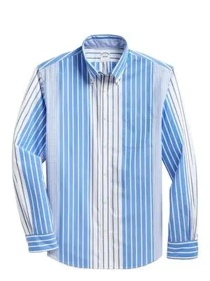 Brooks Brothers Friday Regular Fit Stripe Cotton Poplin Button-down Shirt - Funstripe