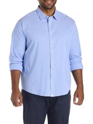 UNTUCKIT FIT BY DXL Big & Tall Whitlock Performance Sport Shirt - Blue