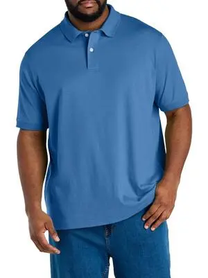 HARBOR BAY BY DXL Big & Tall Interlock Polo Shirt - Parisian Blue Pd