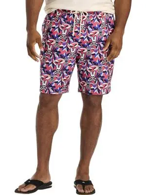 Psycho Bunny Printed Swim Trunks - Rubi Quartz