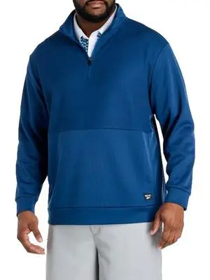 REEBOK Big & Tall Performance Double-knit 1/4-zip Pullover - Batik Blue