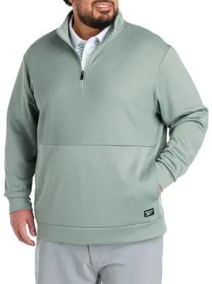 REEBOK Big & Tall Performance Double-knit 1/4-zip Pullover - Light Fog