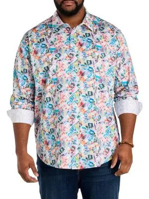 ROBERT GRAHAM BY DXL Big & Tall Vacation Fund Sport Shirt - Multi