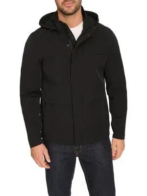 Cole Haan Hooded Windbreaker Jacket - Black