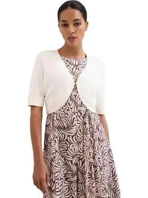 PHASE EIGHT Riah Short Sleeve Bolero Shrug - Ivory