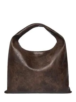 Manière De Voir Aubin Vintage Leather Hobo Bag - Brown