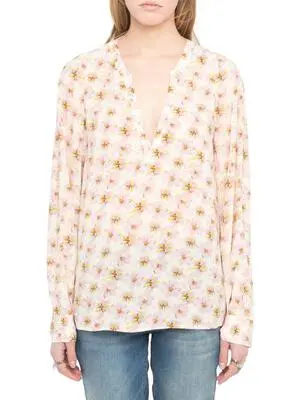 Zadig&Voltaire Floral Popover Top - Pear