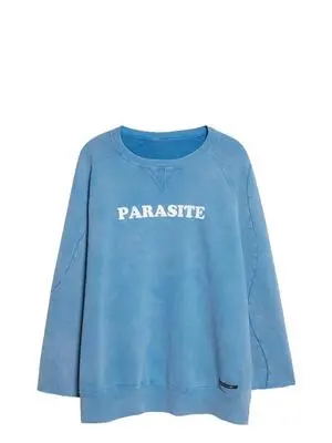 UNDERCOVERISM Parasite Distressed Cotton Sweatshirt - Light Blue
