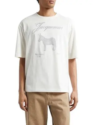 Jacquemus Le T-shirt Âne Graphic T-shirt - Donkey Jacquard White