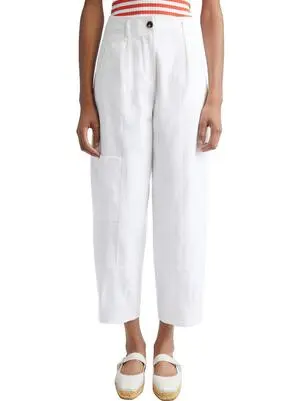 Max Mara Cotton Stretch-twill Cargo Ankle Pants - Optical White